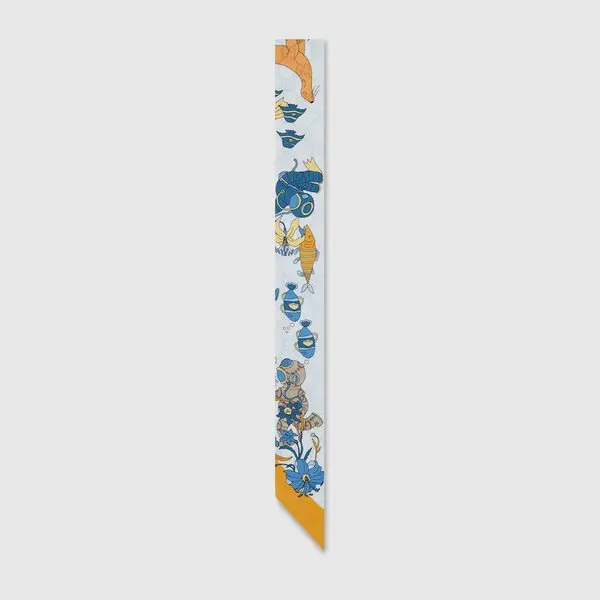 Gucci Printed Gg Silk Twill Jacquard Ribbon - Green