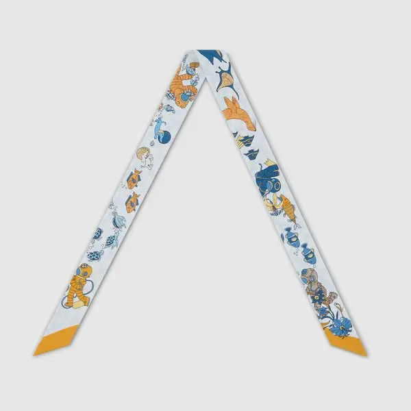 Gucci Printed Gg Silk Twill Jacquard Ribbon - Green