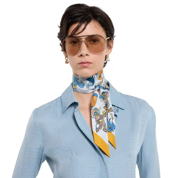 Gucci Printed Gg Silk Twill Jacquard Ribbon - Green