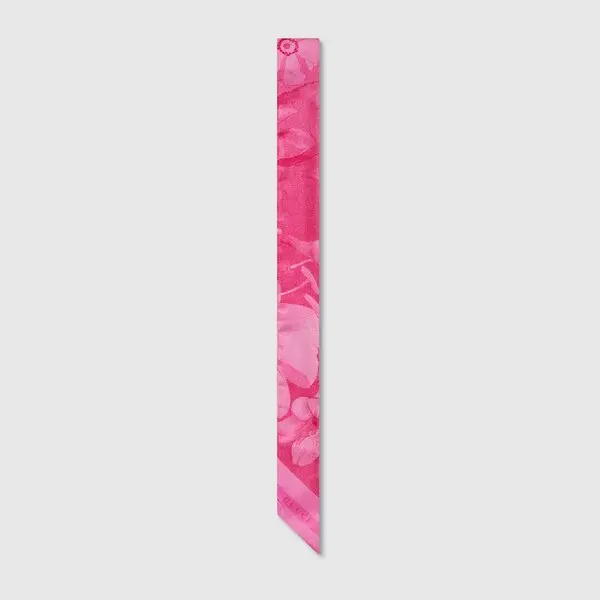 Gucci Printed Silk Twill Ribbon - Pink