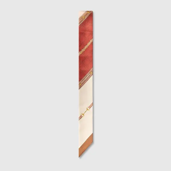 Gucci Printed Silk Twill Ribbon - Red