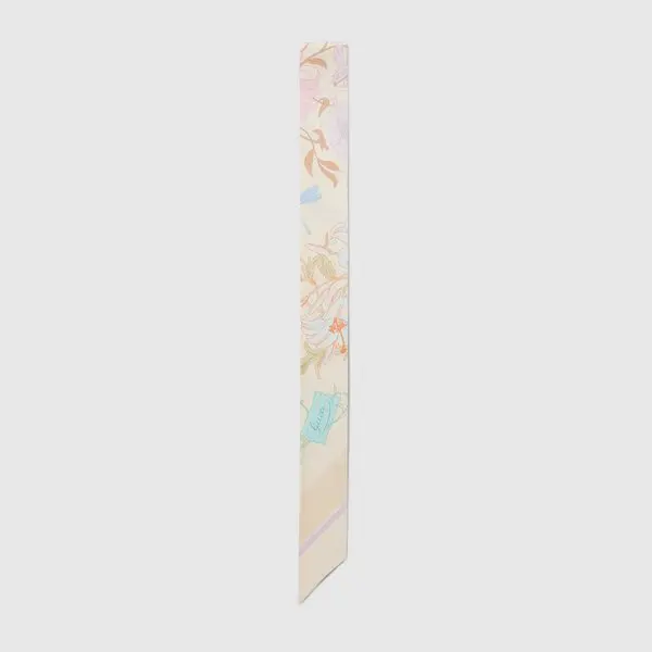 Gucci Printed Silk Twill Ribbon - White