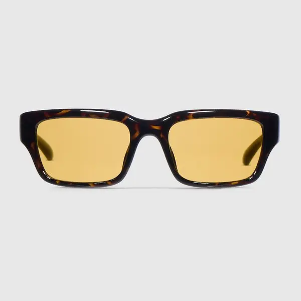 Gucci Rectangular Frame Sunglasses - Brown