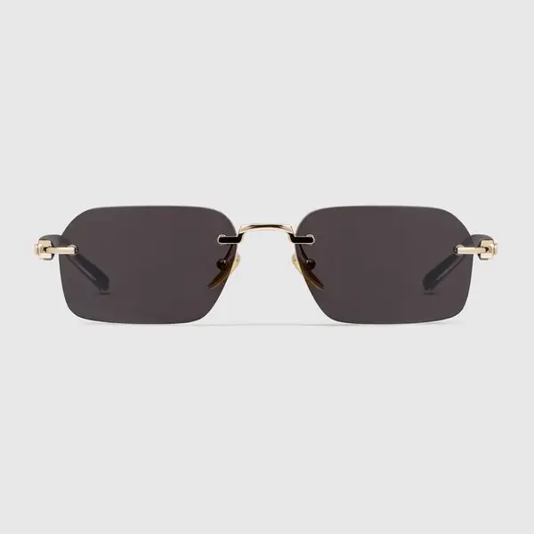Gucci Rectangular Frame Sunglasses - Gold