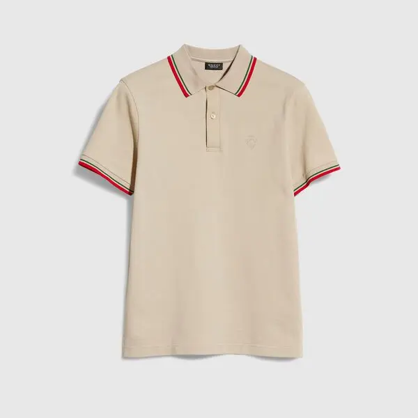 Gucci Gg Stretch Cotton Polo - Beige