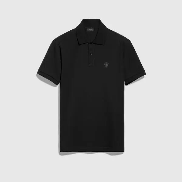 Gucci Gg Stretch Cotton Polo - Black