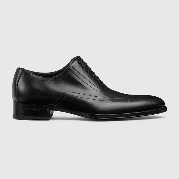 Gucci Washed-effect Leather Boat Shoe - Black