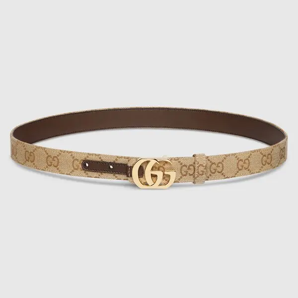 Gucci Gg Marmont Thin Belt - Beige