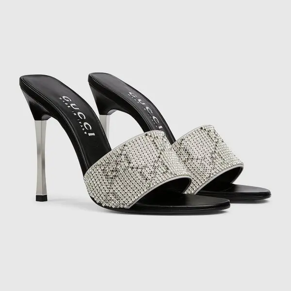 Gucci Platform Sandals With Double G Hardware - Grey