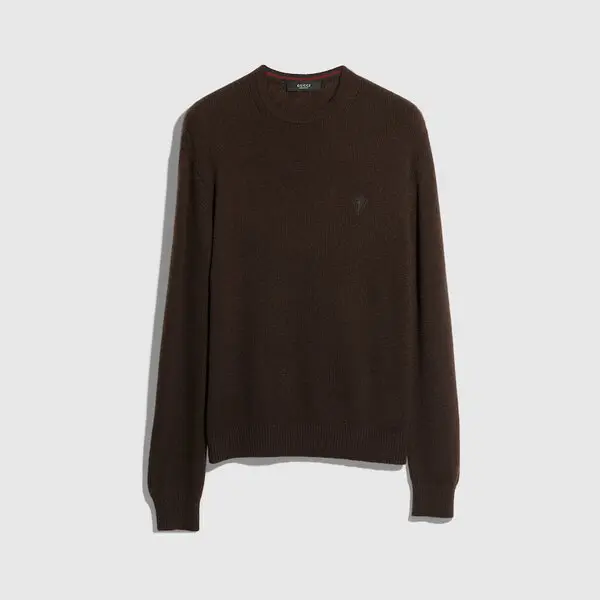 Gucci Silk Cotton Knit T-shirt With Intarsia - Brown