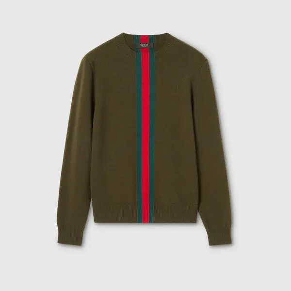 Gucci Silk Cotton Knit T-shirt With Intarsia - Green