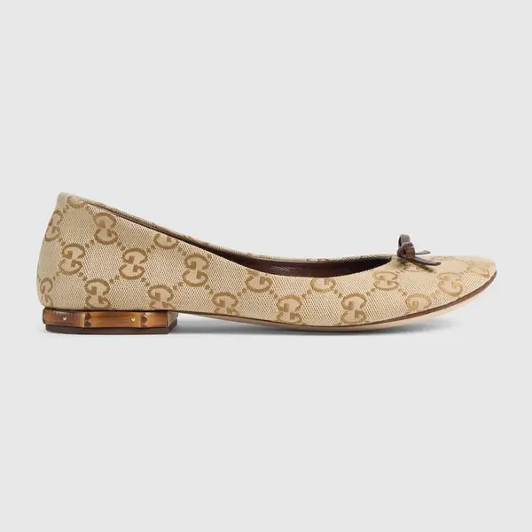 Gucci Horsebit Ballet Flats - Beige