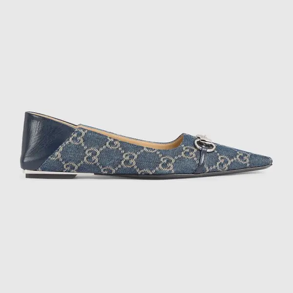 Gucci Horsebit Ballet Flat - Blue