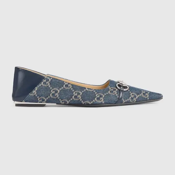 Gucci Horsebit Ballet Flats - Blue