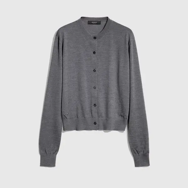 Gucci Self-tie Cardigan With Striped Trim - Black