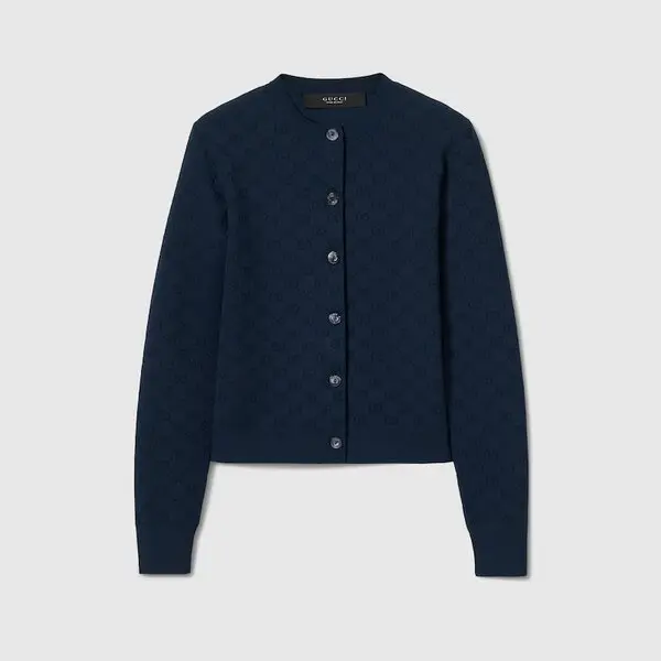 Gucci Self-tie Cardigan With Striped Trim - Blue