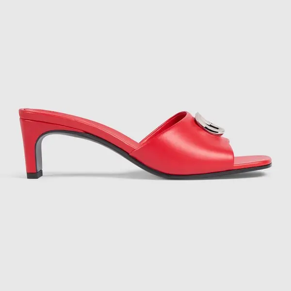 Gucci Mid-heel Sandal With Horsebit - Red