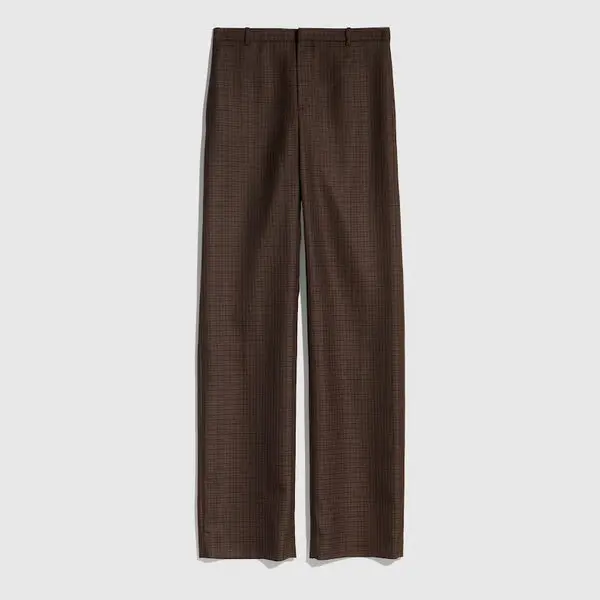 Gucci Gg Supreme Print Silk Trousers - Brown