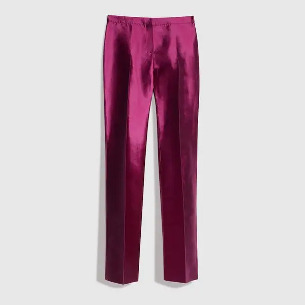 Gucci Gg Supreme Print Silk Trousers - Pink