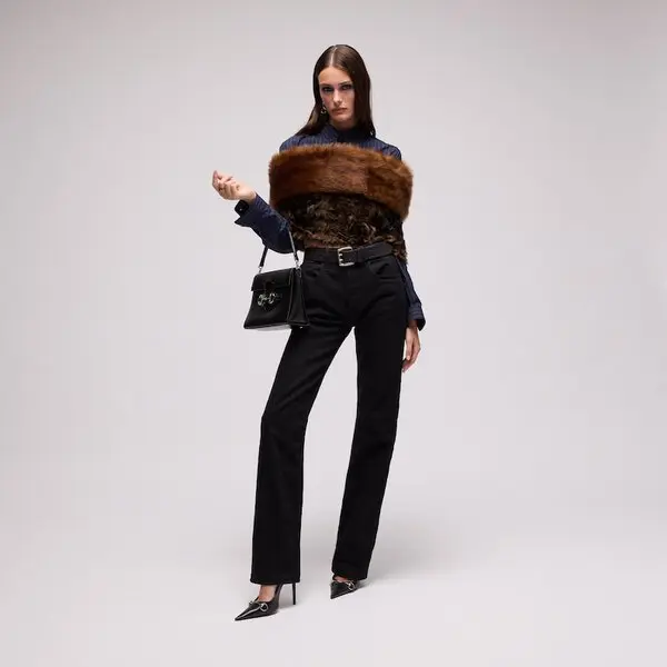 Gucci Flared Cotton Denim Trousers - Black