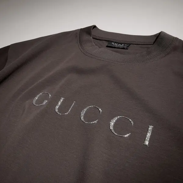 Gucci Printed Cotton Jersey T-shirt - Brown