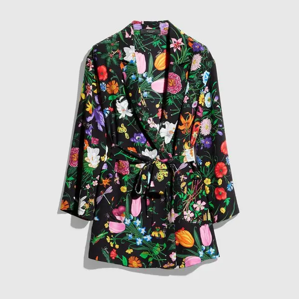 Gucci Gg Crêpe Silk Shirt, Size - Black