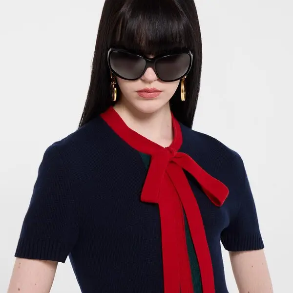 Gucci Gg Fine Cotton Jacquard Dress - Blue