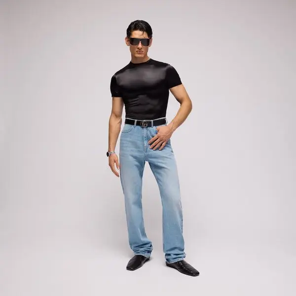 Gucci Slim Fit Cotton Denim Trousers, Size - Blue