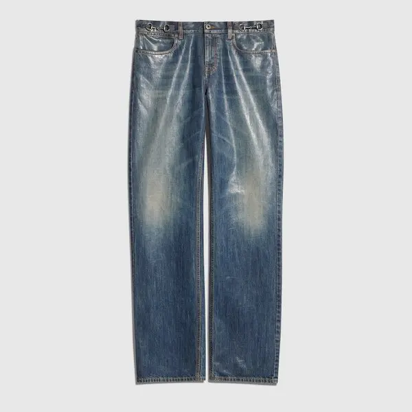 Gucci Slim Fit Cotton Denim Trousers - Blue
