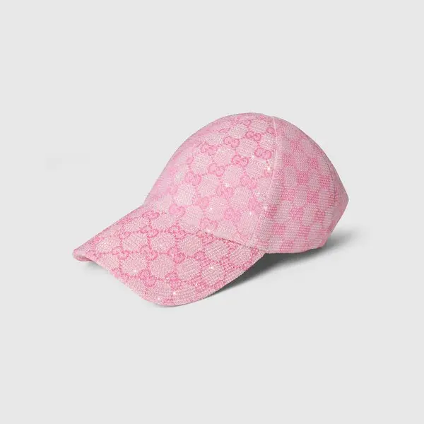 Gucci Gg Cotton Denim Baseball Cap - Pink