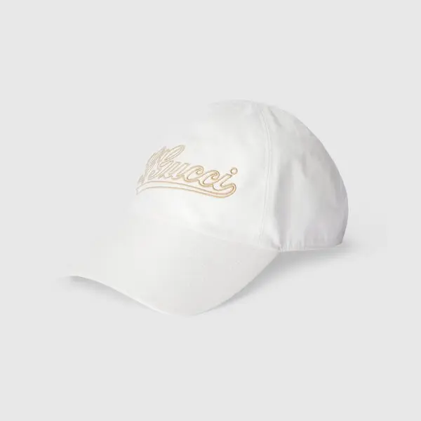 Gucci Gg Cotton Denim Baseball Cap - White