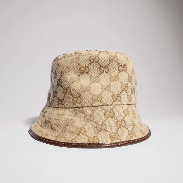 Gucci Gg Cotton Canvas Bucket Hat - Beige