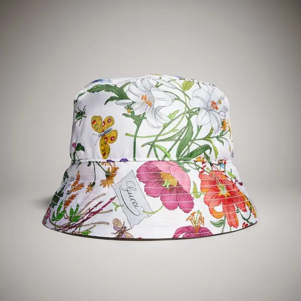 Gucci Gg Cotton Canvas Bucket Hat, Size - White