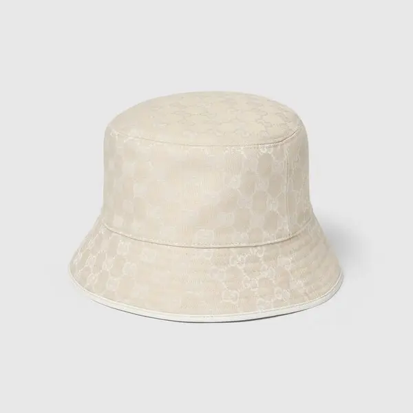 Gucci Gg Cotton Canvas Bucket Hat - White