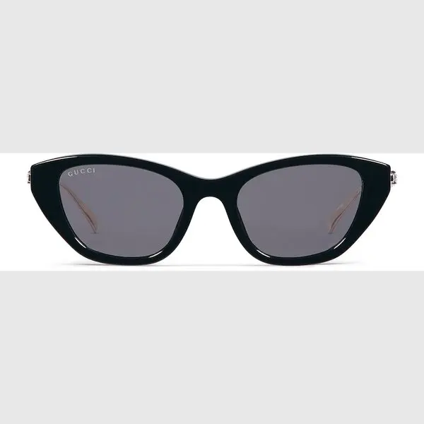 Gucci Cat Eye Acetate Sunglasses - Black
