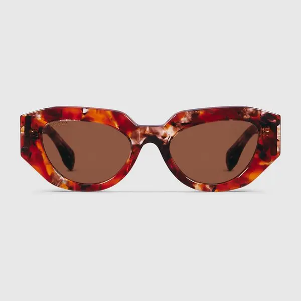 Gucci Cat Eye Acetate Sunglasses - Brown