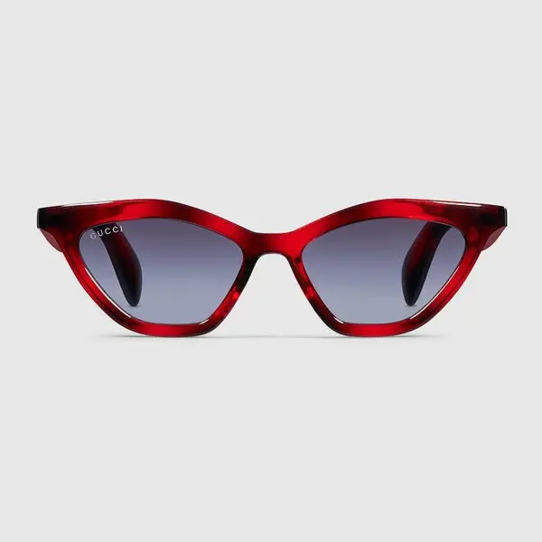 Gucci Cat Eye Acetate Sunglasses - Red