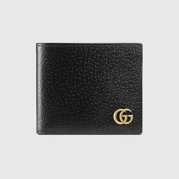 Gucci Bi-fold Wallet With Metal Tag - Gold
