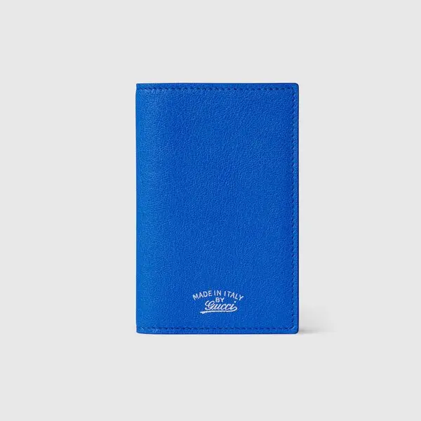 Gucci Card Case With Metal Tag - Blue