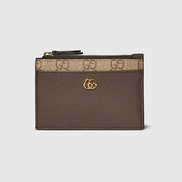 Gucci Gg Marmont Card Case - Brown