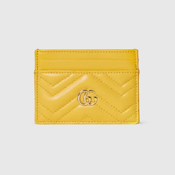 Gucci Gg Marmont Card Case - Yellow