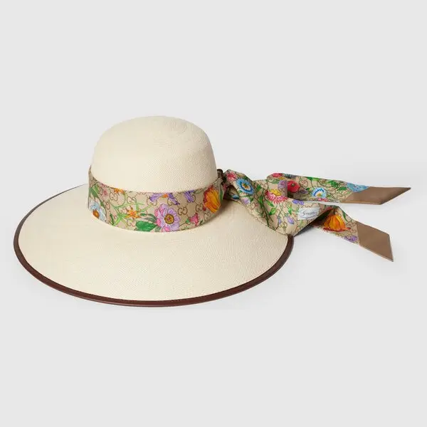 Gucci Straw Hat With Eather Detai, Size