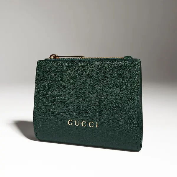 Gucci Bi-color Gg Marmont Small Wallet - Green