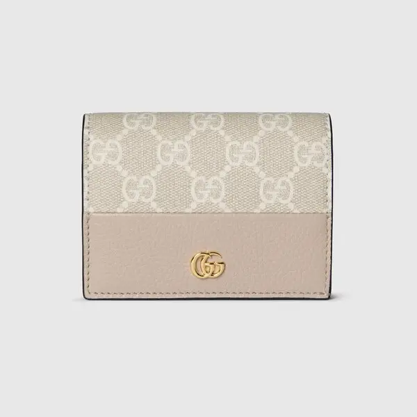Gucci Bi-color Gg Marmont Small Wallet - Neutral
