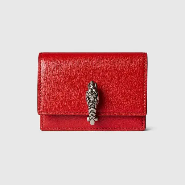 Gucci Bi-color Gg Marmont Small Wallet - Red