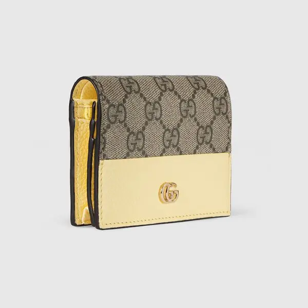 Gucci Bi-color Gg Marmont Small Wallet - Yellow
