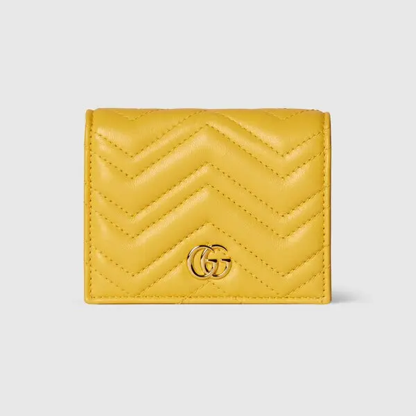 Gucci Bi-color Gg Marmont Small Wallet - Yellow