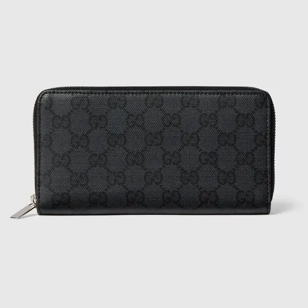 Gucci Gg Emblem Long Wallet - Black