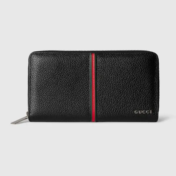 Gucci Gg Emblem Long Wallet - Black