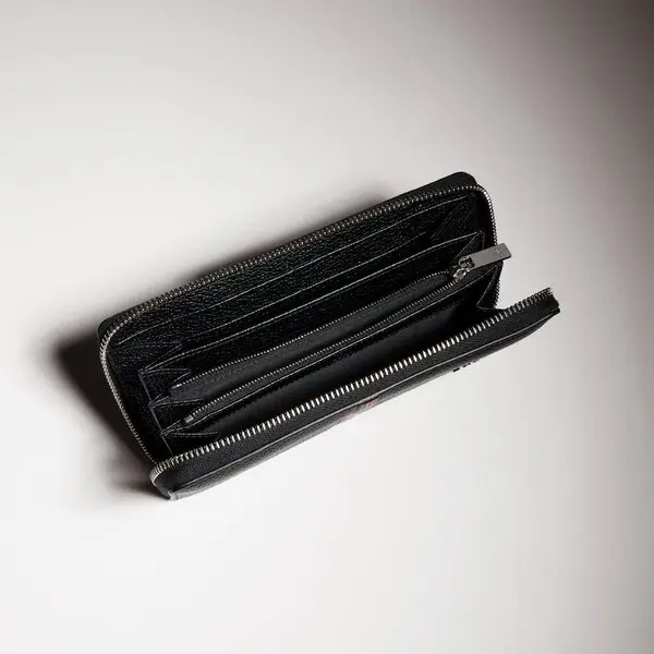 Gucci Gg Emblem Long Wallet - Black
